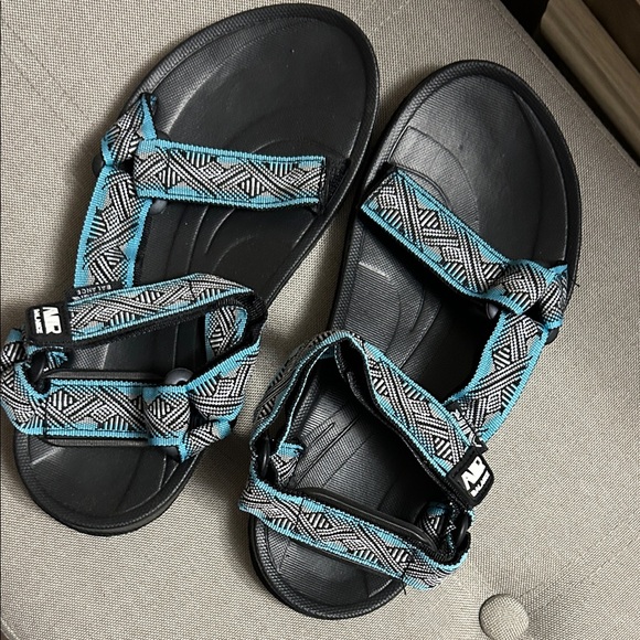Air Balance | Shoes | Air Balance Black And Blue Sandals | Poshmark